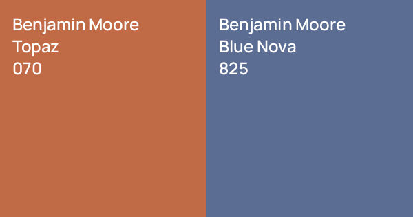 Benjamin Moore Topaz vs. Benjamin Moore Blue Nova comparison