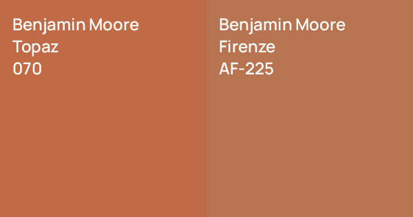 Benjamin Moore Topaz vs. Benjamin Moore Firenze comparison