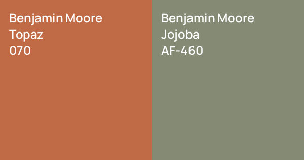 Benjamin Moore Topaz vs. Benjamin Moore Jojoba comparison