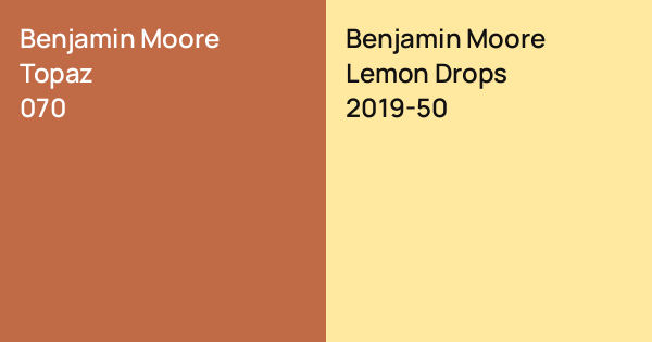 Benjamin Moore Topaz vs. Benjamin Moore Lemon Drops comparison