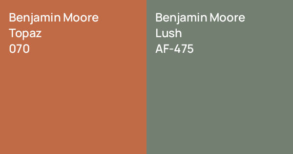 Benjamin Moore Topaz vs. Benjamin Moore Lush comparison