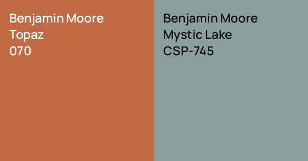 Benjamin Moore Topaz vs. Benjamin Moore Mystic Lake comparison