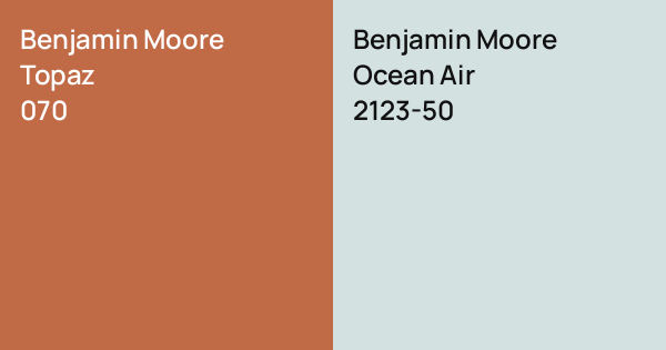 Benjamin Moore Topaz vs. Benjamin Moore Ocean Air comparison