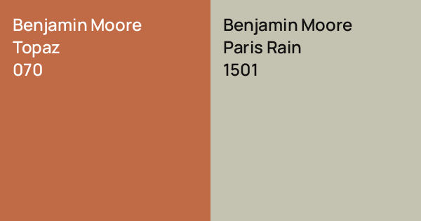 Benjamin Moore Topaz vs. Benjamin Moore Paris Rain comparison