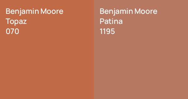 Benjamin Moore Topaz vs. Benjamin Moore Patina comparison