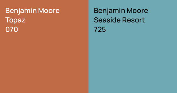 Benjamin Moore Topaz vs. Benjamin Moore Seaside Resort comparison
