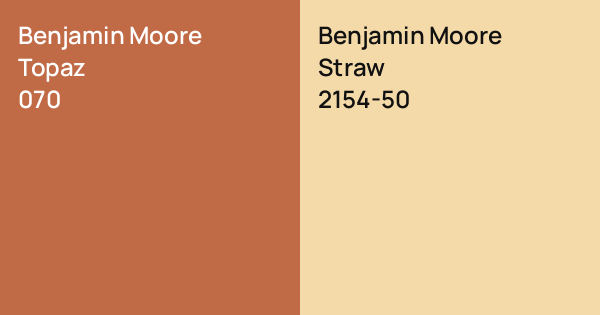 Benjamin Moore Topaz vs. Benjamin Moore Straw comparison