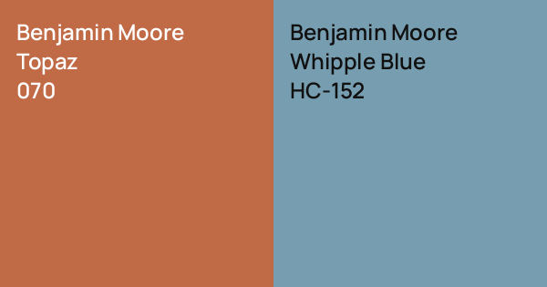 Benjamin Moore Topaz vs. Benjamin Moore Whipple Blue comparison