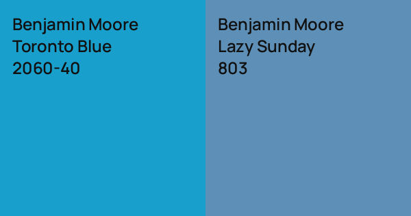 Benjamin Moore Toronto Blue vs. Benjamin Moore Lazy Sunday comparison