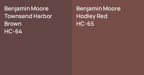 Benjamin Moore Townsend Harbor Brown vs. Benjamin Moore Hodley Red ...