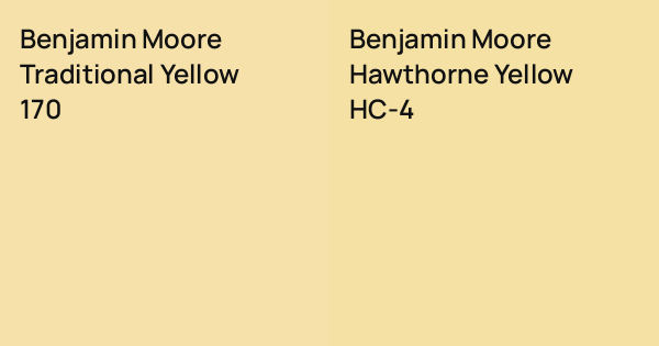 Benjamin Moore Traditional Yellow vs. Benjamin Moore Hawthorne Yellow ...