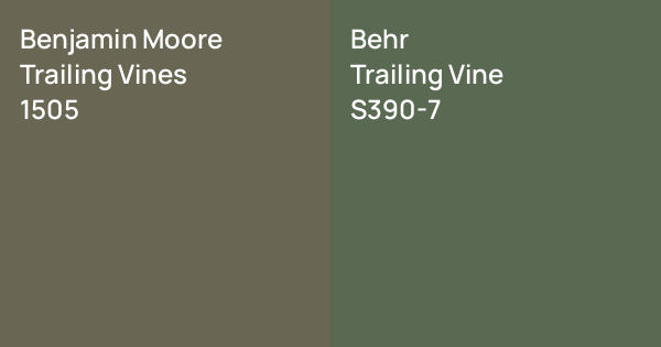 Benjamin Moore Trailing Vines vs. Behr Trailing Vine comparison