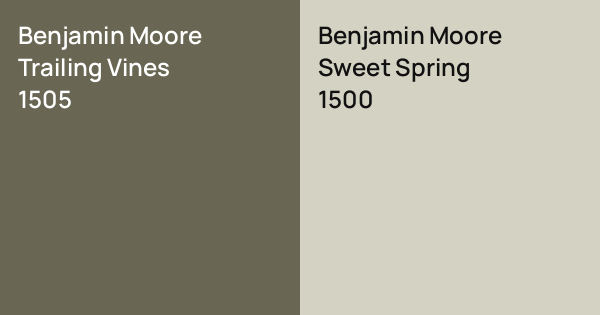 Benjamin Moore Trailing Vines vs. Benjamin Moore Sweet Spring comparison