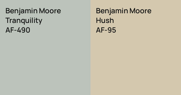 Benjamin Moore Tranquility vs. Benjamin Moore Hush comparison