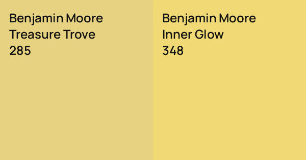 Benjamin Moore Treasure Trove vs. Benjamin Moore Inner Glow comparison