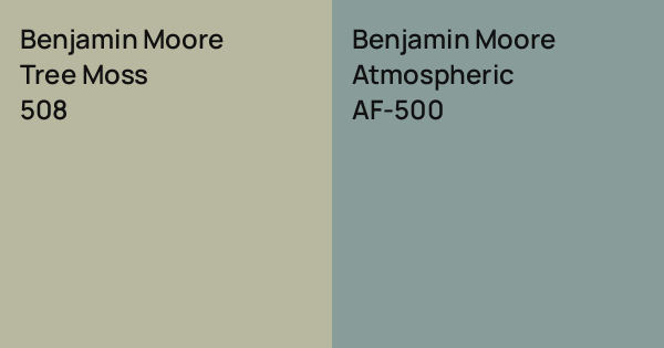 Benjamin Moore Tree Moss vs. Benjamin Moore Atmospheric comparison