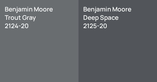 Benjamin Moore Trout Gray vs. Benjamin Moore Deep Space comparison