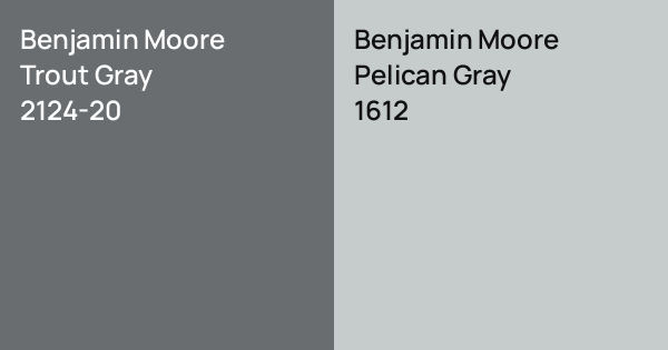 Benjamin Moore Trout Gray vs. Benjamin Moore Pelican Gray comparison
