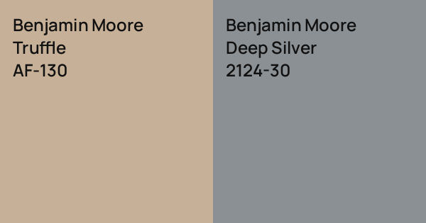 Benjamin Moore Truffle vs. Benjamin Moore Deep Silver comparison