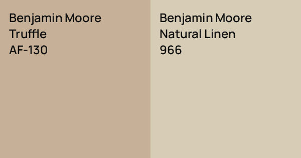 Benjamin Moore Truffle vs. Benjamin Moore Natural Linen comparison