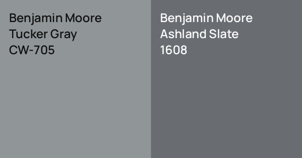 Benjamin Moore Tucker Gray vs. Benjamin Moore Ashland Slate comparison