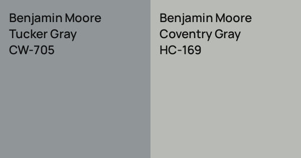 Benjamin Moore Tucker Gray vs. Benjamin Moore Coventry Gray comparison