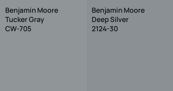 Benjamin Moore Tucker Gray vs. Benjamin Moore Deep Silver comparison
