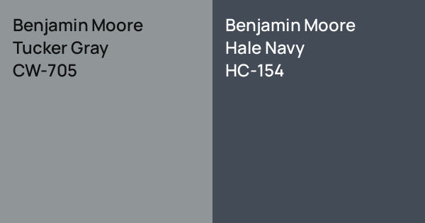 Benjamin Moore Tucker Gray vs. Benjamin Moore Hale Navy comparison