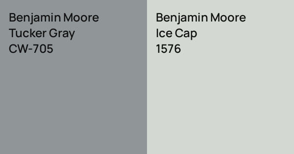 Benjamin Moore Tucker Gray vs. Benjamin Moore Ice Cap comparison