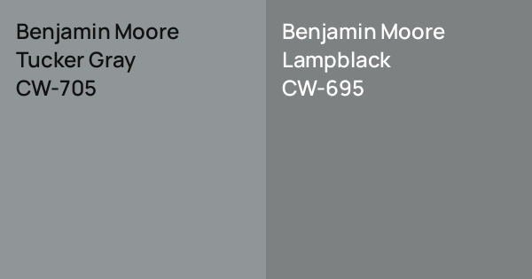 Benjamin Moore Tucker Gray vs. Benjamin Moore Lampblack comparison