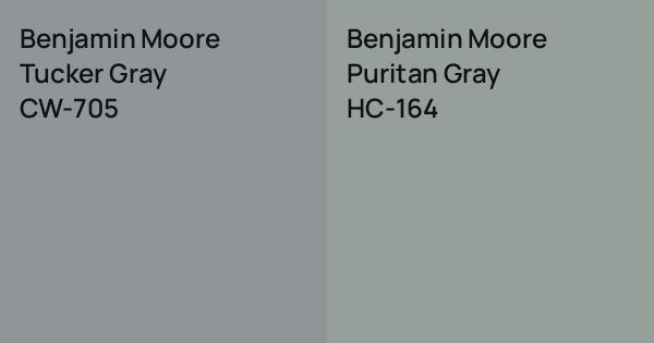 Benjamin Moore Tucker Gray vs. Benjamin Moore Puritan Gray comparison