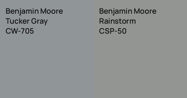 Benjamin Moore Tucker Gray vs. Benjamin Moore Rainstorm comparison