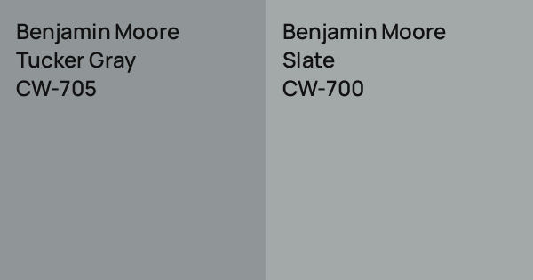Benjamin Moore Tucker Gray vs. Benjamin Moore Slate comparison