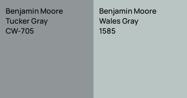 Benjamin Moore Tucker Gray vs. Benjamin Moore Wales Gray comparison
