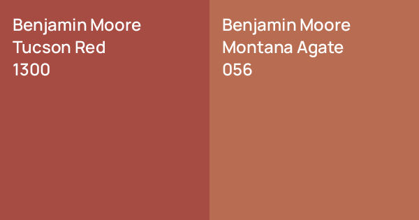 Benjamin Moore Tucson Red vs. Benjamin Moore Montana Agate comparison