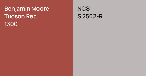 Benjamin Moore Tucson Red vs. NCS S 2502-R comparison