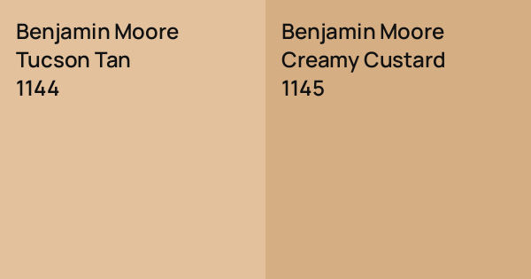 Benjamin Moore Tucson Tan vs. Benjamin Moore Creamy Custard comparison