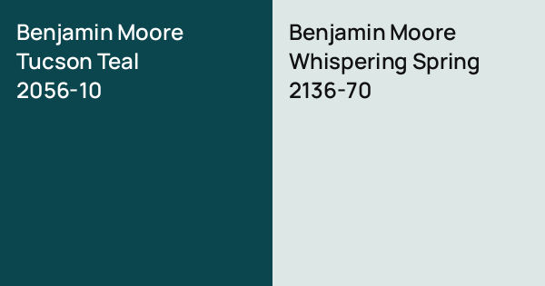 Benjamin Moore Tucson Teal vs. Benjamin Moore Whispering Spring comparison