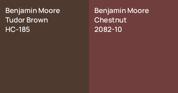 Benjamin Moore Tudor Brown vs. Benjamin Moore Chestnut comparison