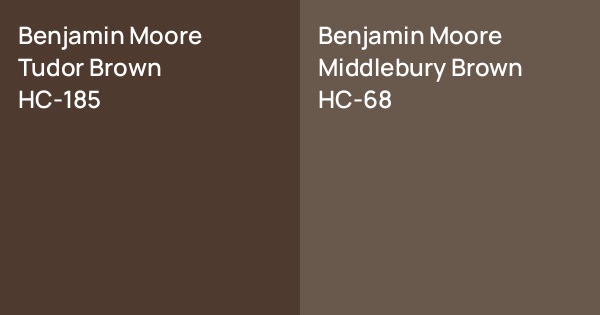 Benjamin Moore Tudor Brown vs. Benjamin Moore Middlebury Brown comparison