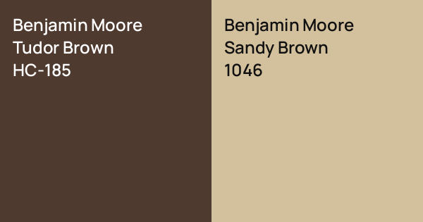 Benjamin Moore Tudor Brown vs. Benjamin Moore Sandy Brown comparison