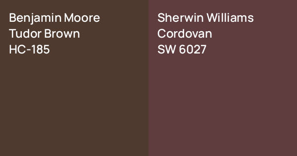 Benjamin Moore Tudor Brown vs. Sherwin Williams Cordovan comparison