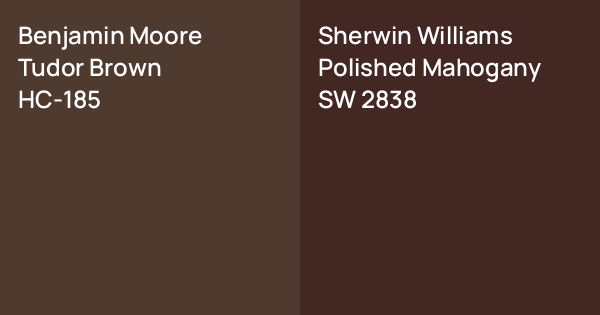 Benjamin Moore Tudor Brown vs. Sherwin Williams Polished Mahogany ...