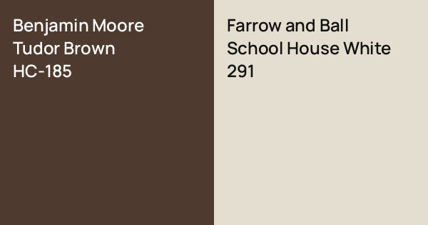 Benjamin Moore Tudor Brown vs. Farrow and Ball School House White ...