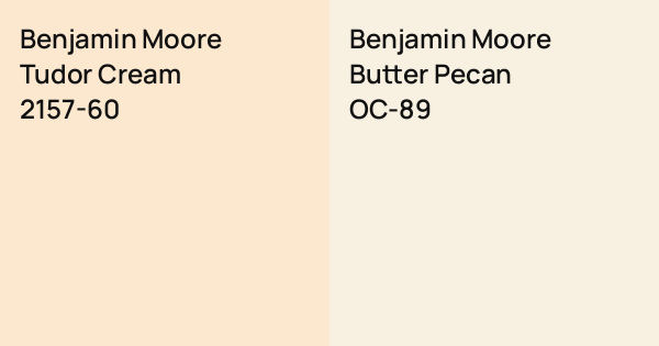 Benjamin Moore Tudor Cream vs. Benjamin Moore Butter Pecan comparison