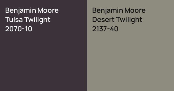Benjamin Moore Tulsa Twilight vs. Benjamin Moore Desert Twilight comparison