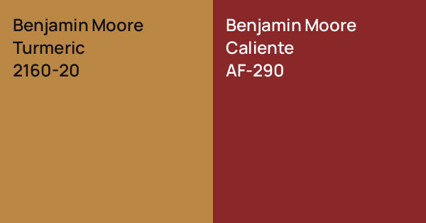 Benjamin Moore Turmeric vs. Benjamin Moore Caliente comparison