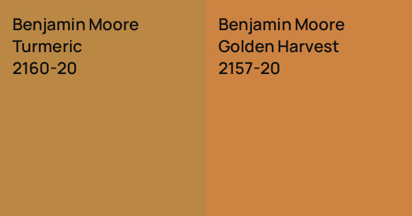 Benjamin Moore Turmeric vs. Benjamin Moore Golden Harvest comparison
