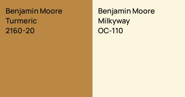 Benjamin Moore Turmeric vs. Benjamin Moore Milkyway comparison