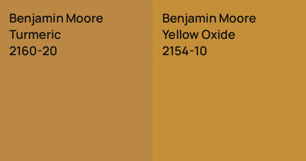 Benjamin Moore Turmeric vs. Benjamin Moore Yellow Oxide comparison
